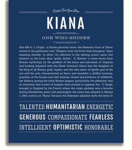 Kiana | Name Art Print – Name Stories