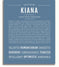 Kiana Personalized Name Meaning Art Prints – Name Stories