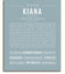 Kiana | Name Art Print – Name Stories