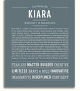 Kiara Personalized Name Meaning Art Prints – Name Stories