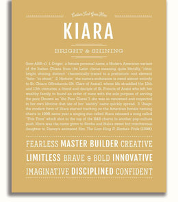 Kiara | Name Art Print – Name Stories