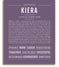 Kiera Personalized Name Meaning Art Prints – Name Stories