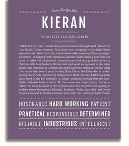 Kieran | Name Art Print – Name Stories