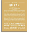 Kieran Personalized Name Meaning Art Prints – Name Stories