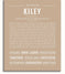 Kiley Personalized Name Meaning Art Prints – Name Stories