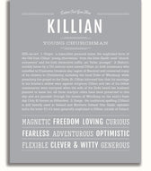 Killian Personalized Name Meaning Art Prints – Name Stories