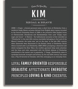 Kim Personalized Name Meaning Art Prints – Name Stories