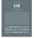 Kim Personalized Name Meaning Art Prints – Name Stories