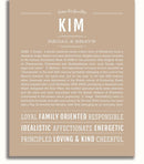 Kim Personalized Name Meaning Art Prints – Name Stories