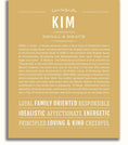 Kim Personalized Name Meaning Art Prints – Name Stories