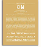 Kim Personalized Name Meaning Art Prints – Name Stories