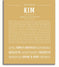 Kim Personalized Name Meaning Art Prints – Name Stories