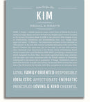 Kim Personalized Name Meaning Art Prints – Name Stories