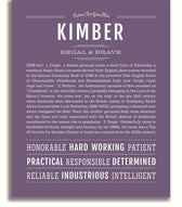 Kimber Personalized Name Meaning Art Prints – Name Stories