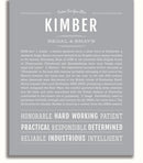 Kimber | Name Art Print – Name Stories
