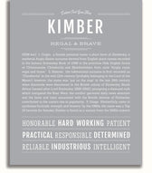 Kimber Personalized Name Meaning Art Prints – Name Stories