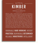 Kimber | Name Art Print – Name Stories
