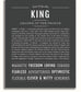 King | Name Art Print – Name Stories