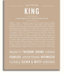 King | Name Art Print – Name Stories