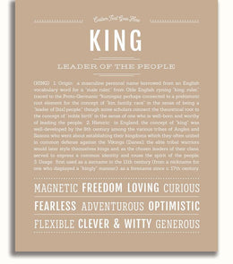 King | Name Art Print – Name Stories