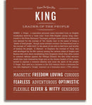King | Name Art Print – Name Stories