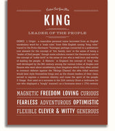 King | Name Art Print – Name Stories
