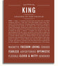 King | Name Art Print – Name Stories