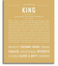 King | Name Art Print – Name Stories