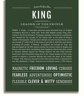 King | Name Art Print – Name Stories