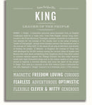 King | Name Art Print – Name Stories