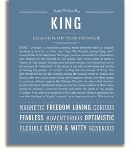King | Name Art Print – Name Stories