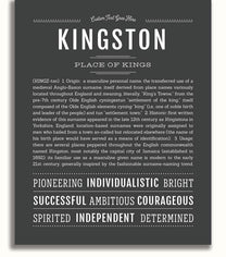 Kingston | Name Art Print – Name Stories