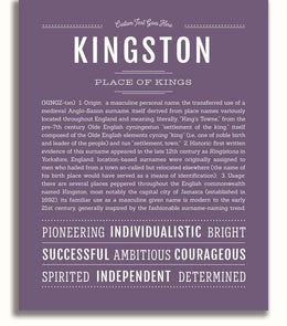 Kingston | Name Art Print – Name Stories