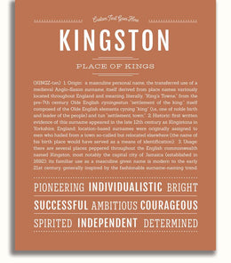 Kingston | Name Art Print – Name Stories