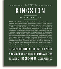Kingston | Name Art Print – Name Stories