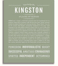 Kingston | Name Art Print – Name Stories