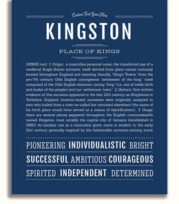 Kingston | Name Art Print – Name Stories