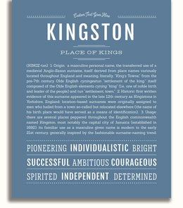 Kingston | Name Art Print – Name Stories