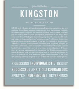 Kingston | Name Art Print – Name Stories