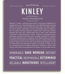 Kinley Personalized Name Meaning Art Prints – Name Stories