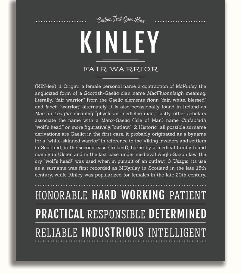 Kinley | Name Art Print – Name Stories