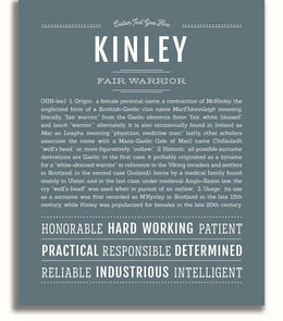 Kinley | Name Art Print – Name Stories