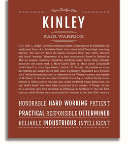 Kinley | Name Art Print – Name Stories