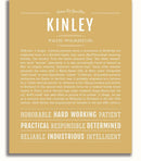 Kinley Personalized Name Meaning Art Prints – Name Stories