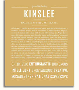 Kinslee | Name Art Print – Name Stories