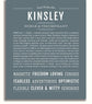 Kinsley Personalized Name Meaning Art Prints – Name Stories