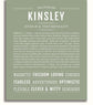 Kinsley Personalized Name Meaning Art Prints – Name Stories