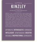 Kinzley Personalized Name Meaning Art Prints – Name Stories