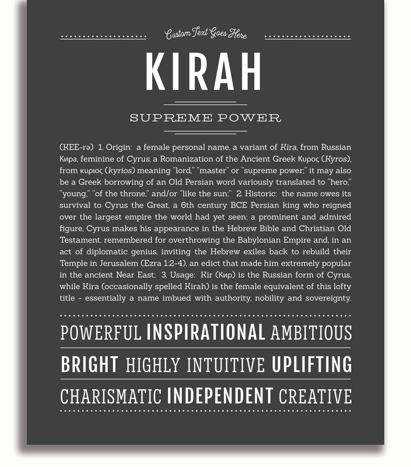 Kirah | Name Art Print – Name Stories