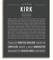 Kirk | Name Art Print – Name Stories
